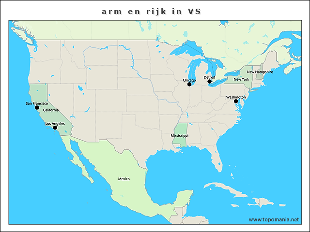 Topografie arm en rijk in VS | www.topomania.net