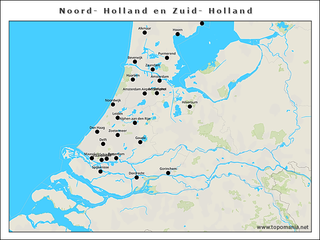 Topografie Noord- Holland en Zuid- Holland | www.topomania.net