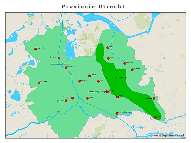 Topografie Provincie Utrecht | www.topomania.net