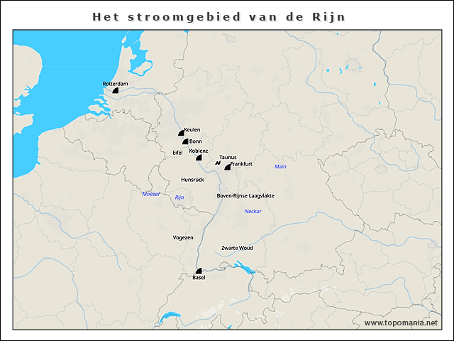 Geography Het stroomgebied van de Rijn | www.topomania.net