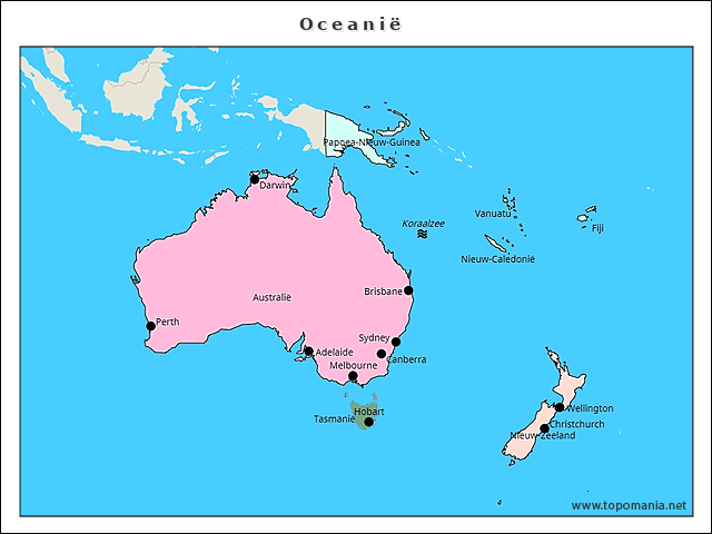 Geography Oceanië | www.topomania.net