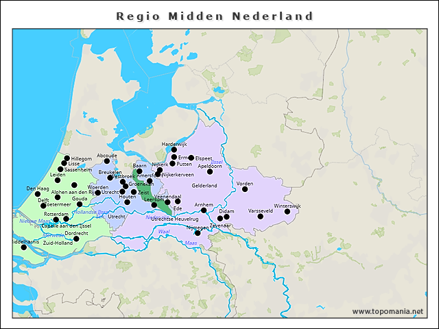 Geography Regio Midden Nederland | www.topomania.net