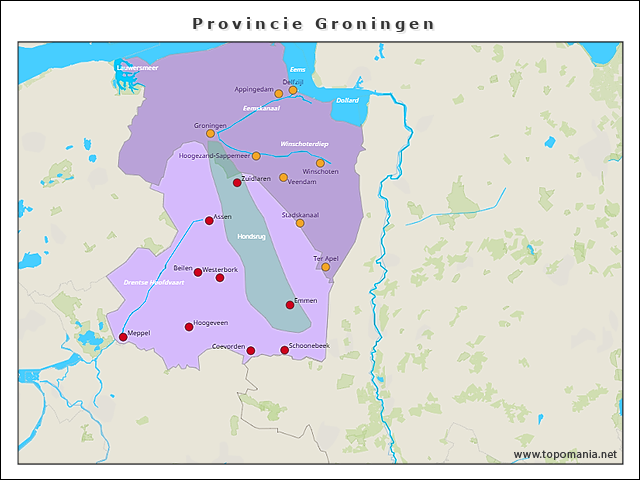 Topografie Provincie Groningen | www.topomania.net