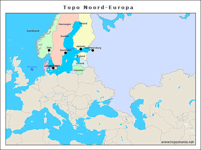 Geography Topo Noord-Europa | www.topomania.net
