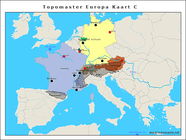 Geography Topomaster Europa Kaart C | www.topomania.net