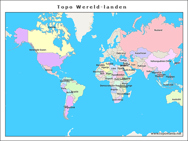 Topografie Topo Wereld-landen | www.topomania.net