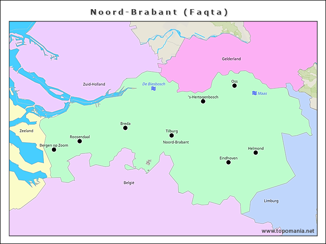 Topografie Noord-Brabant (Faqta) | www.topomania.net