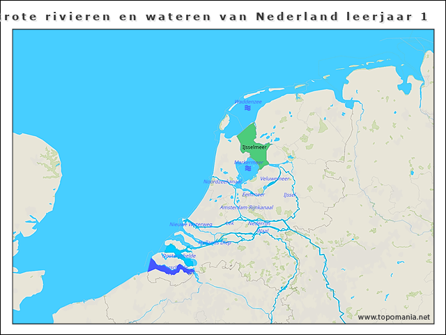 Topografie Grote rivieren en wateren van Nederland leerjaar 1 | www ...