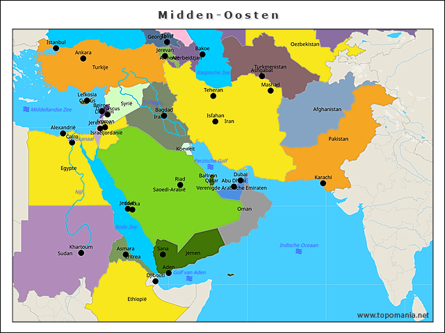 Topografie Midden-Oosten | www.topomania.net