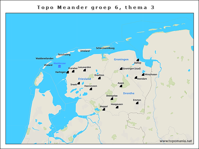 Topografie Topo Meander groep 6, thema 3 | www.topomania.net