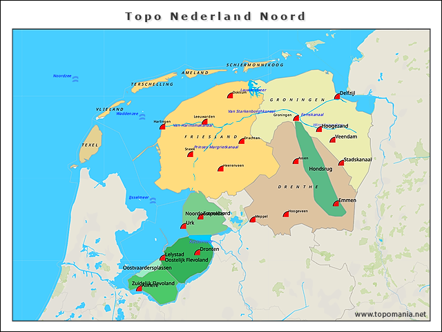 Topografie Topo Nederland Noord | www.topomania.net