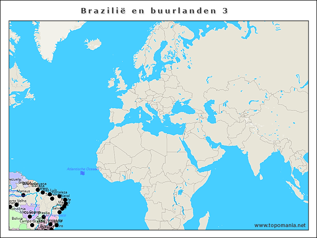 Topografie Brazilië en buurlanden 3 | www.topomania.net