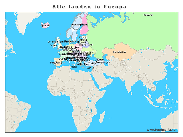 Topografie Alle landen in Europa | www.topomania.net