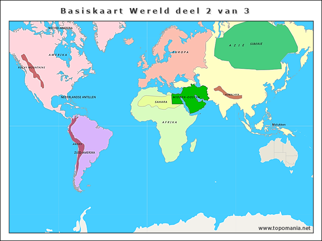 Topografie Basiskaart Wereld deel 2 van 3 | www.topomania.net