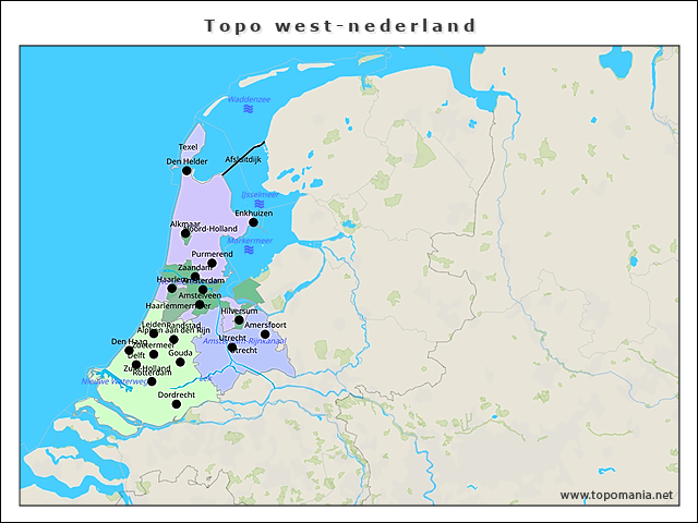 Topografie Topo west-nederland | www.topomania.net