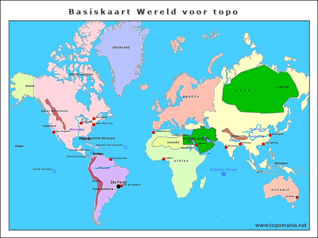 Topografie Basiskaart Wereld voor topo van Hidkiy | www.topomania.net