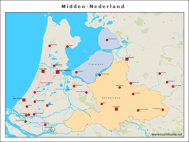 Geography Midden-Nederland | www.topomania.net