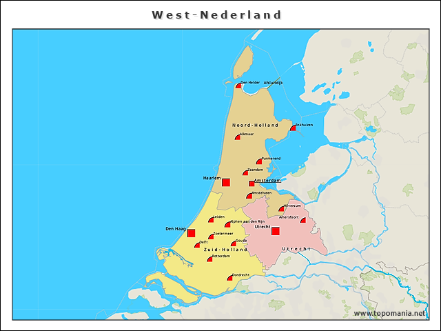 Topografie West-Nederland | www.topomania.net