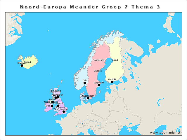 Topografie Noord-Europa Meander Groep 7 Thema 3 | www.topomania.net