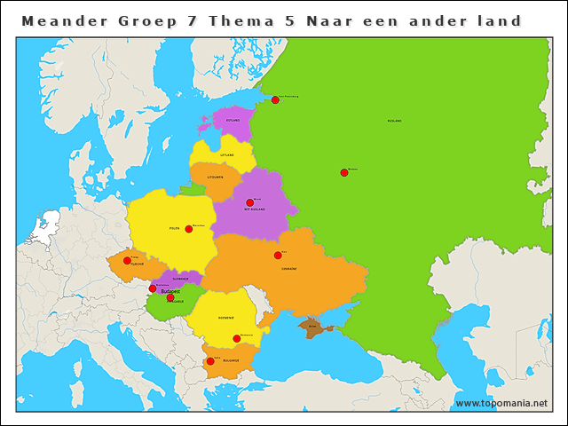 Topografie Meander Groep 7-8 Thema 5 Naar een ander land | www.topomania.net