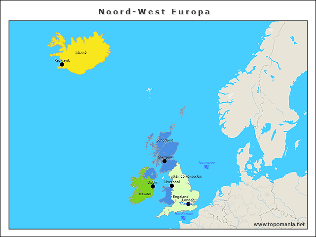 Topografie Noord-West Europa | www.topomania.net