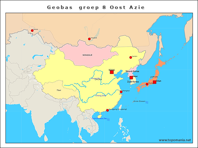 Topografie Geobas groep 8 Oost Azie | www.topomania.net