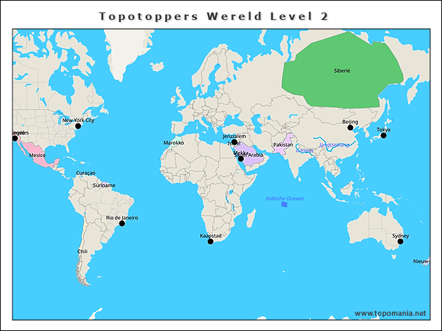 Topografie Topotoppers Wereld Level 2 | www.topomania.net