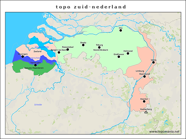 Topografie topo zuid-nederland | www.topomania.net