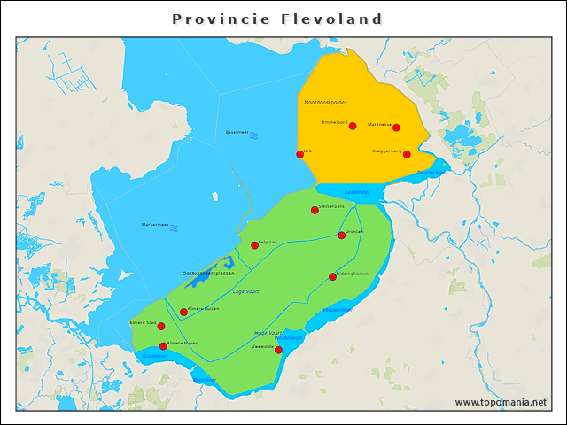 Topografie Provincie Flevoland | www.topomania.net