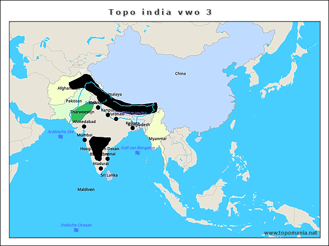 Topografie Topo india vwo 3 | www.topomania.net