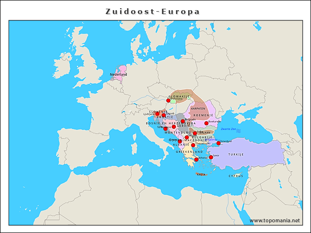 Topografie Zuidoost-Europa | www.topomania.net
