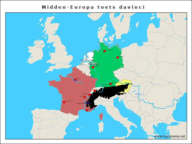 Topografie Midden-Europa toets davinci | www.topomania.net