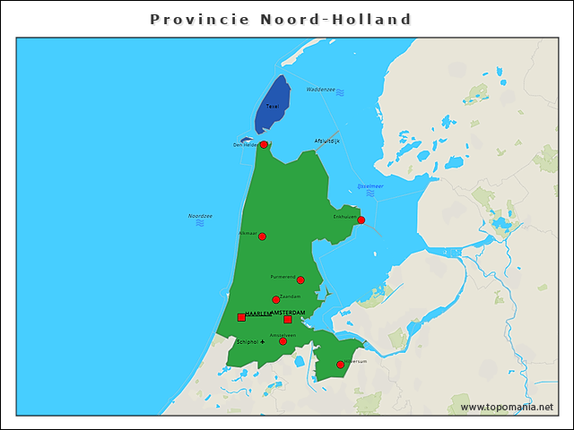 Topografie Provincie Noord-Holland | www.topomania.net