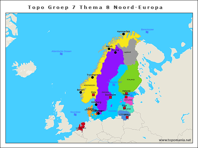Topografie Topo Groep 7 Thema 8 Noord-Europa | www.topomania.net