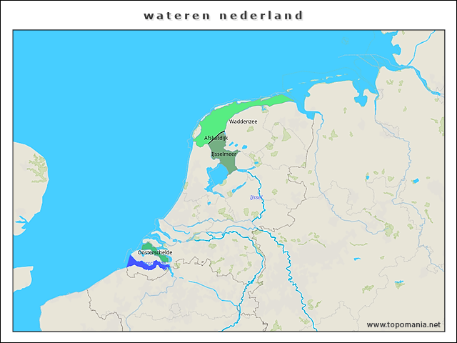 Topografie wateren nederland | www.topomania.net