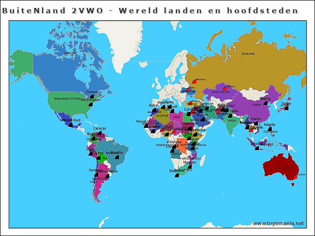 Topografie BuiteNland 2VWO - Wereld landen en hoofdsteden | www ...
