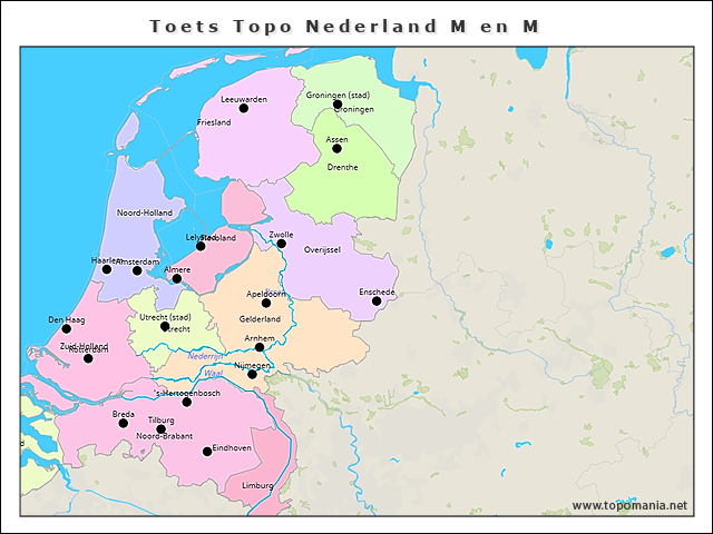 Topografie Toets Topo Nederland M en M | www.topomania.net
