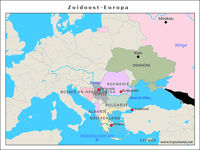 Topografie Zuidoost-Europa | www.topomania.net