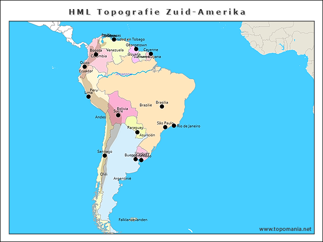 Topografie HML Topografie Zuid-Amerika | www.topomania.net