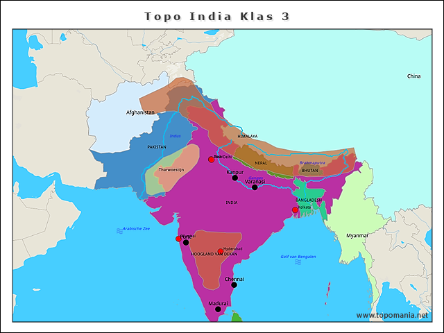Topografie Topo India Klas 3 | www.topomania.net