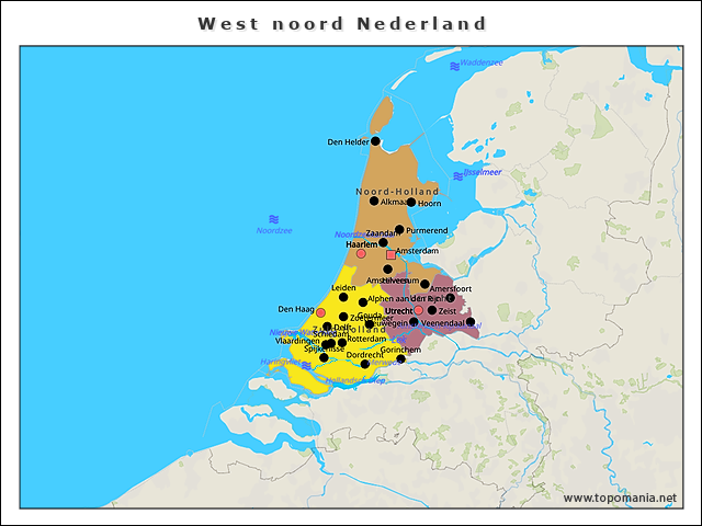 Topografie West noord Nederland | www.topomania.net