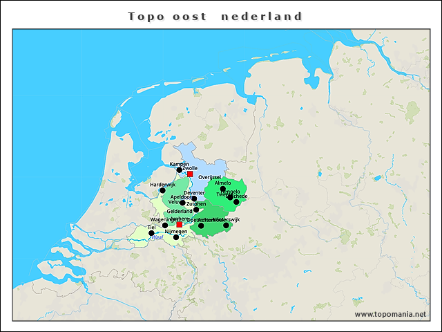Topografie Topo oost nederland | www.topomania.net