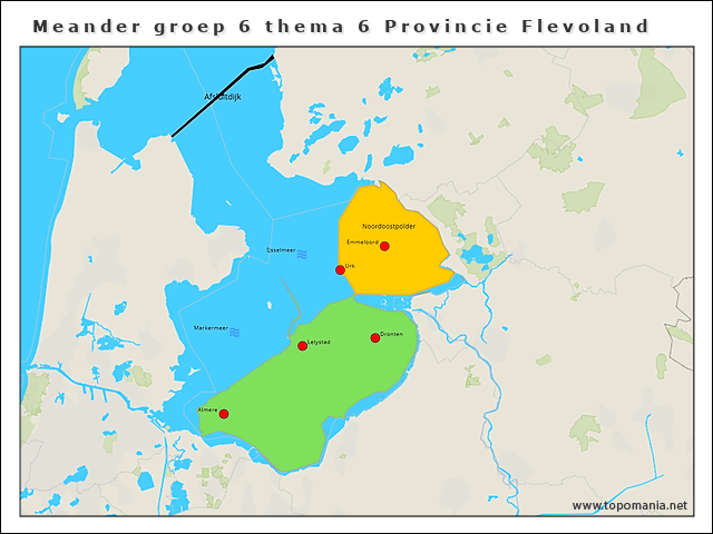 Topografie Meander groep 6 thema 6 Provincie Flevoland | www.topomania.net