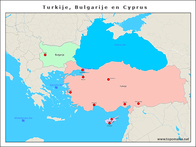 Topografie 16 Turkije, Bulgarije en Cyprus | www.topomania.net