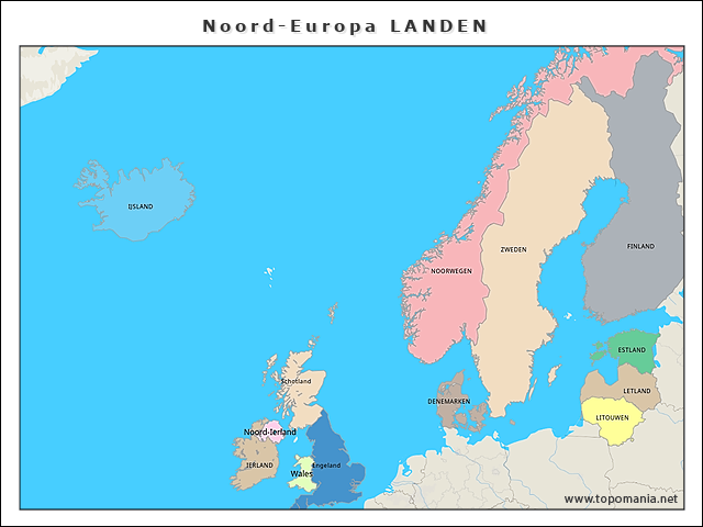 Topografie Noord-Europa LANDEN | www.topomania.net