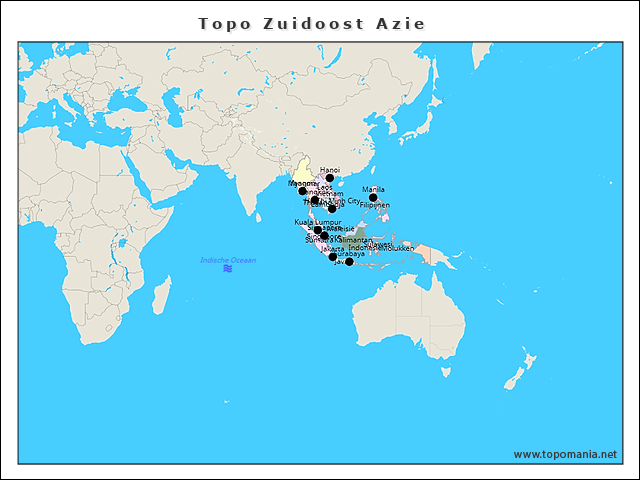 Topografie Topo Zuidoost Azie | www.topomania.net