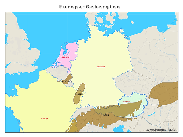 Topografie Europa-Gebergten | www.topomania.net