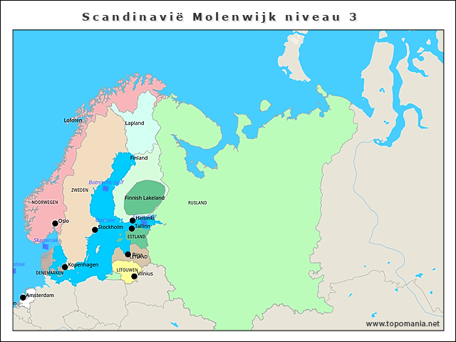Topografie Scandinavië Molenwijk niveau 3 | www.topomania.net