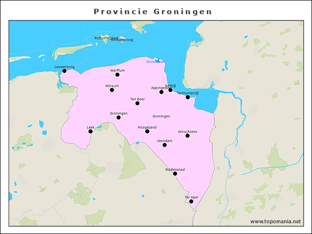 Topografie Provincie Groningen | www.topomania.net