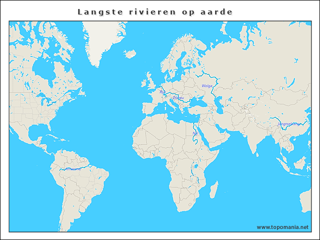 Topografie Langste rivieren op aarde | www.topomania.net
